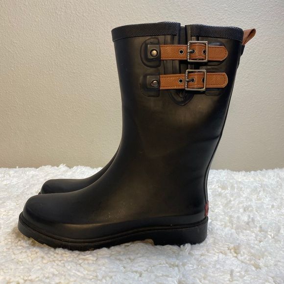 chooka | Shoes | Chooka Rainbootssize 8 Buckles Black Tan Usa Rain Boot ...